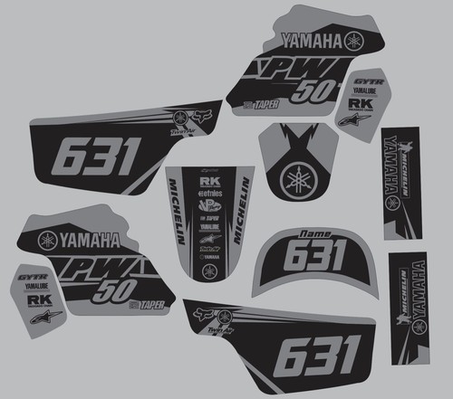 Graphics for 1996-2020 Yamaha PW50 PW 50 Decal Stickers Gray Grey | eBay