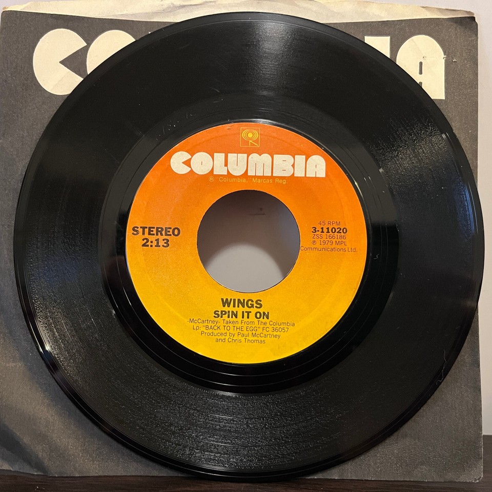 WINGS - Getting Closer / Spin It On (1979) - 7" Vinyl Record 45RPM - EX ...