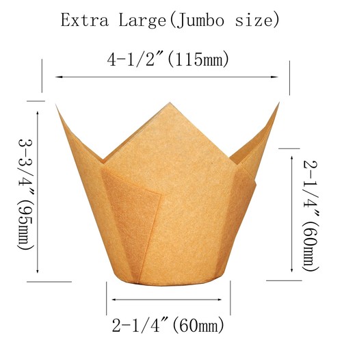Extra Large Jumbo Muffin Greaseproof paper Baking cupcake cups, 2-1/4 ...