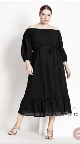 City Chic Refinity Plus Size XS 14 16 Black Ivy Maxi Dress. NWT. RRP ...
