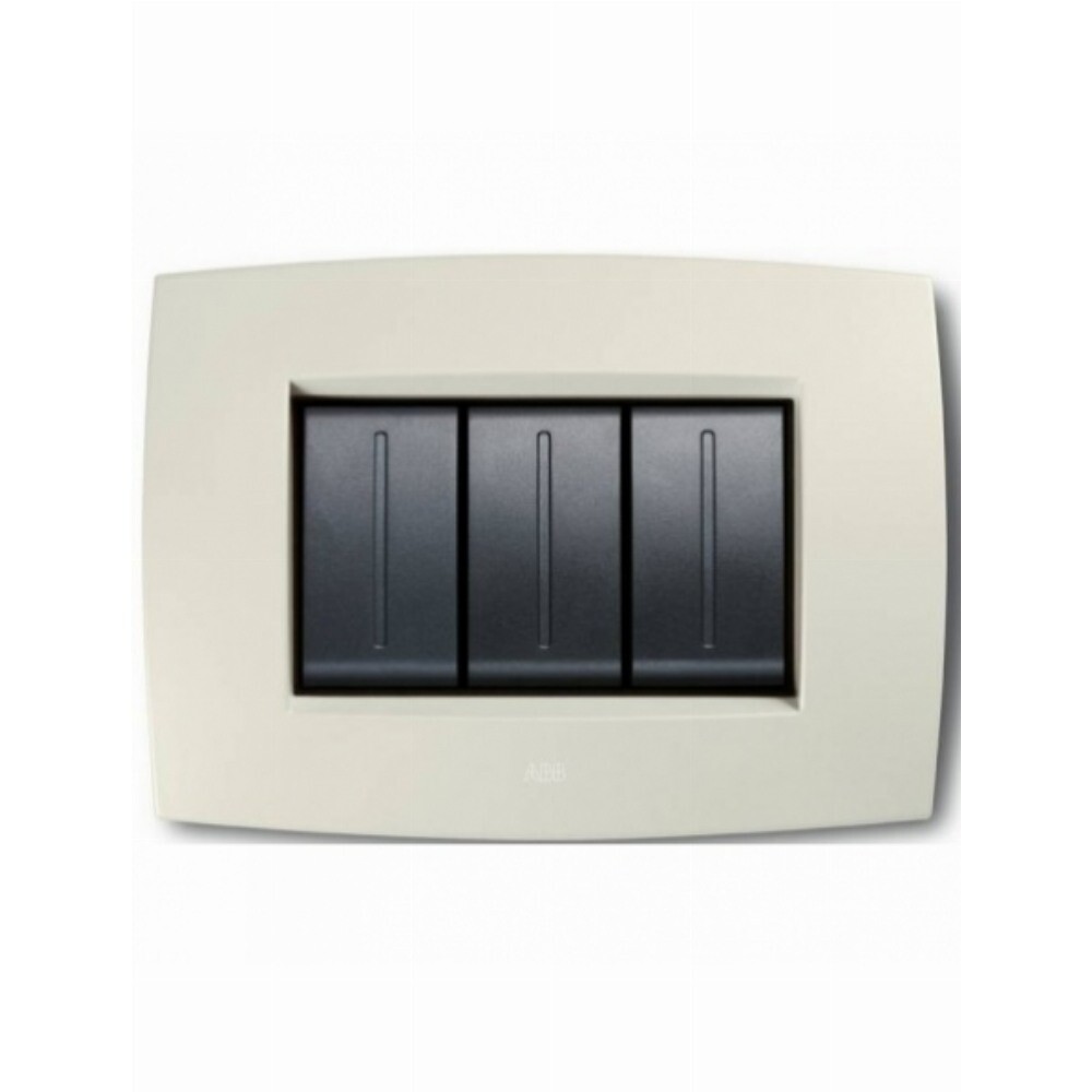 ABB 2CSE0303SMP Elos Smart Plaque Technopolymer 3 Modules Silver Light ...