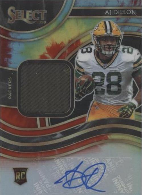 2020 Panini Select - Rookie Signature Memorabilia AJ Dillon #RSM-AJD ...