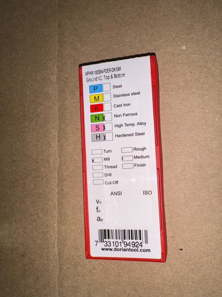 DORIAN CARBIDE INSERTS QTY 5 APHW 100304. PDER DK10M | eBay