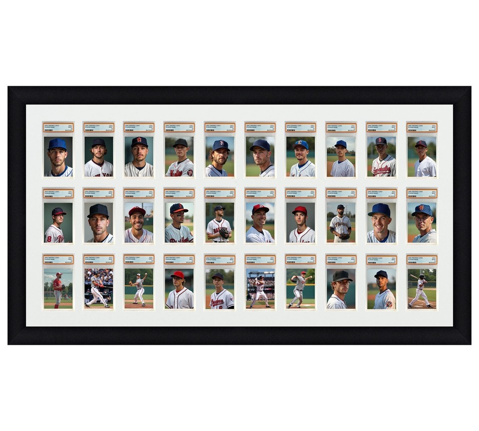 PSA Graded Card Frame Display Holds (30) Slabs Baseball UV Protection ...