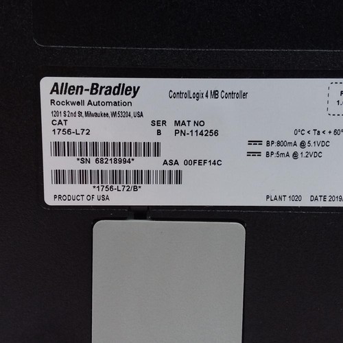 1756-L72 | Allen Bradley | ControlLogix, Logix5572 Processor, Used (UPP ...