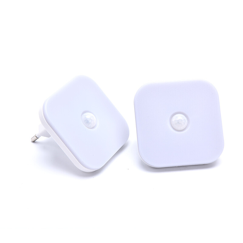 Night Light With EU Plug Smart Motion Sensor LED Wall Plug Lamp Bedside ...