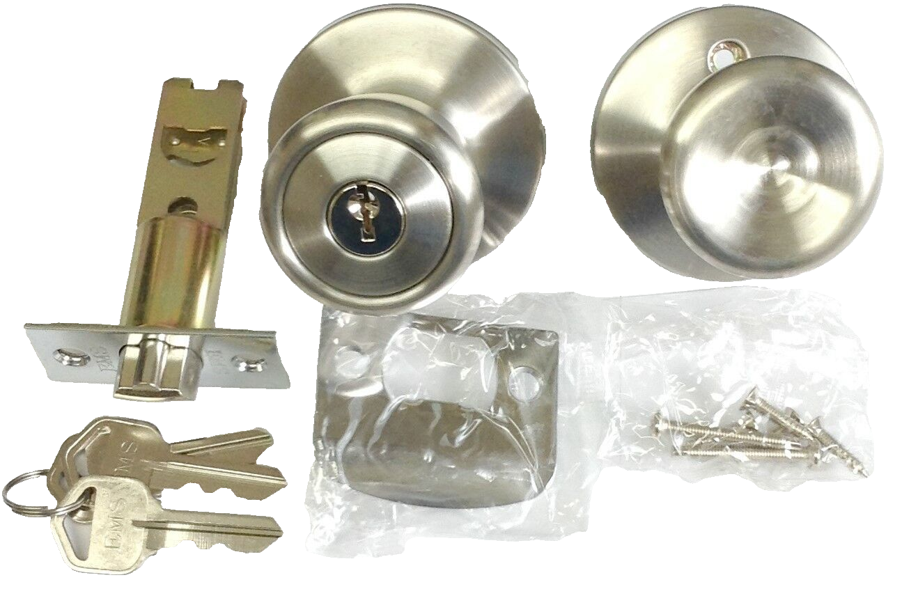 Stainless Steel Store Laundry Room Vestibule Keyed Door Knob Entry Lock ...