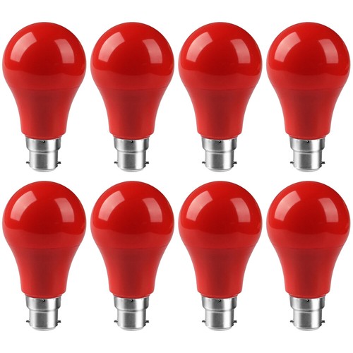 8 Pack B22 Cap LED Bulb SMD 2835 5W Red Color Energy Saving Lamp Bulbs ...