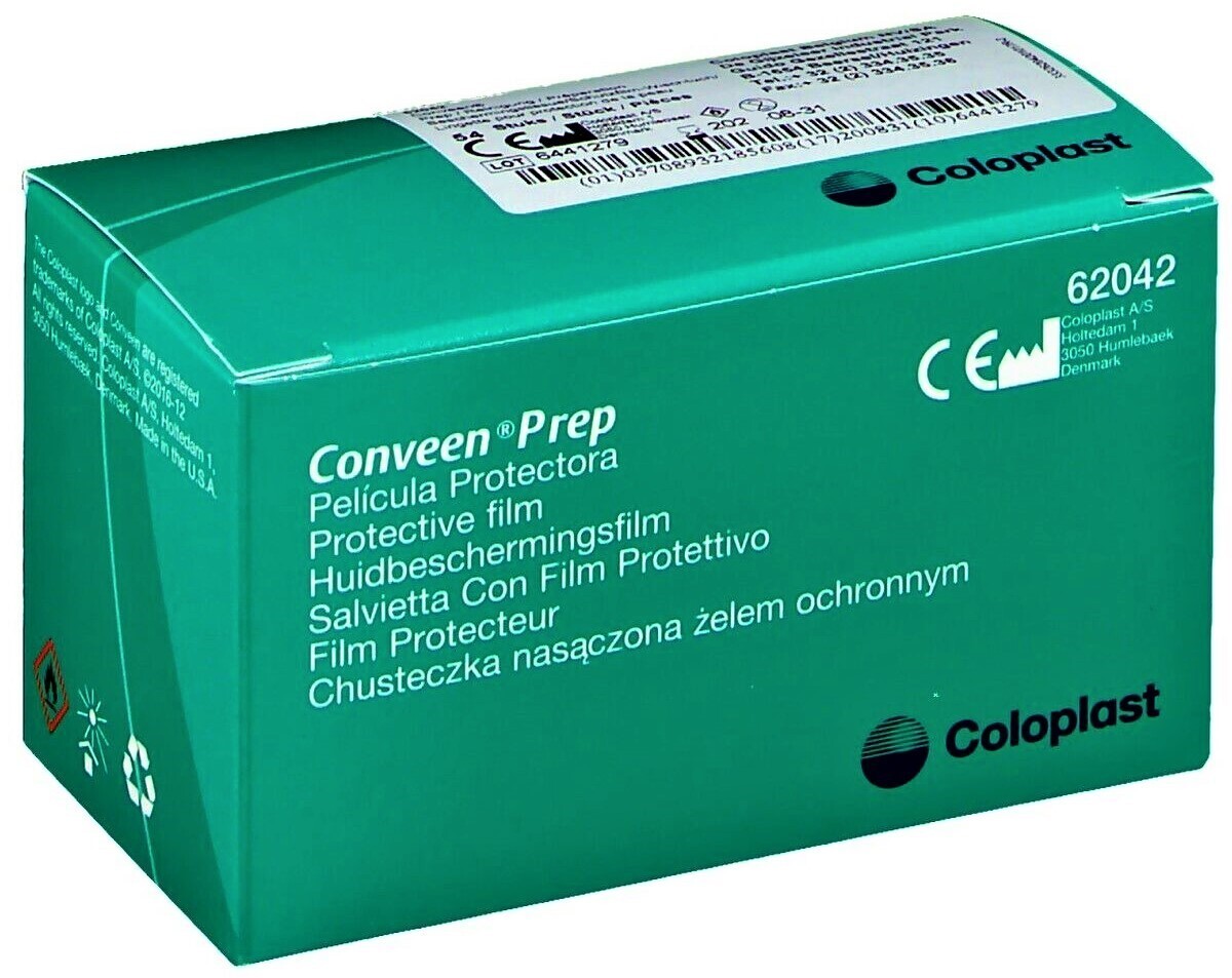 Coloplast Conveen Prep Protective Film 62042 Full Box 54 Wipes ...