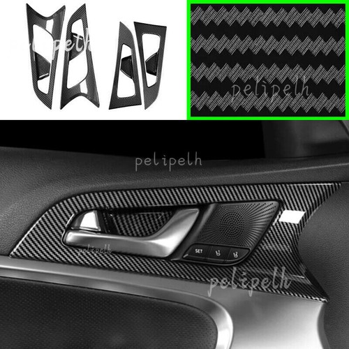 Carbon Fiber Interior Door Handle Cover Trim 4pc For Genesis G70 2019 ...