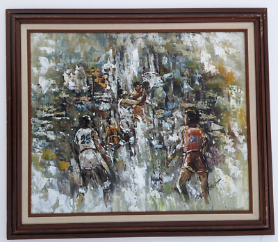 Roy Pierce Original Basketball Game Oil Painting 29"x25" | eBay