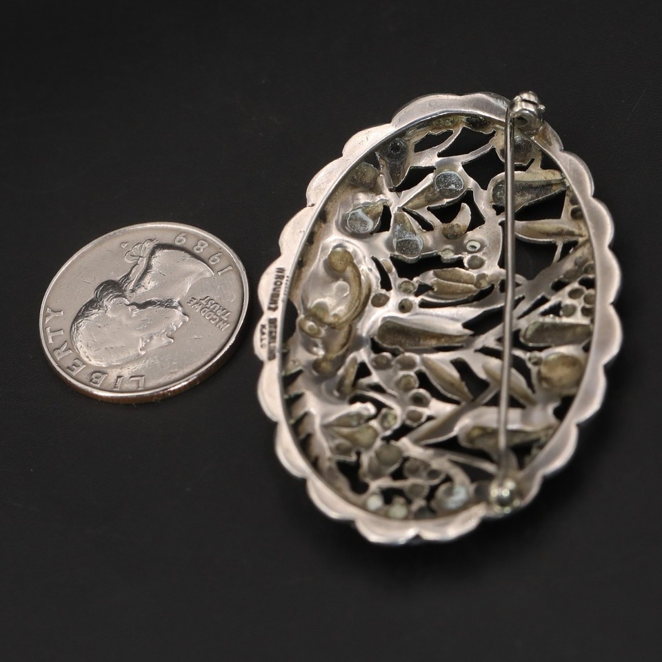 Sterling Silver - THE KALO SHOP Handwrought Berry Leaf Repousse Brooch ...