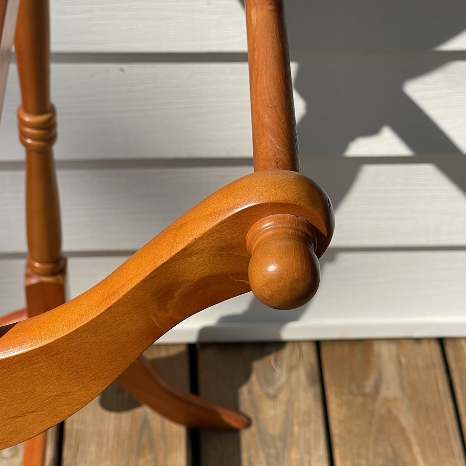 Vintage Solid Wood Quilt Rack Holder Blanket Display Stand Oak Finish ...