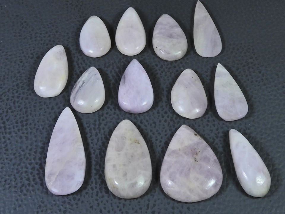 210Cts. Natural Pink Kunzite Pear Cabochon Gemstone 13Pcs Lot | eBay ...