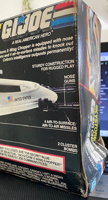VINTAGE 1987 HASBRO GI JOE SKYSTORM X-WING CHOPPER VEHICLE MISB SEALED ...