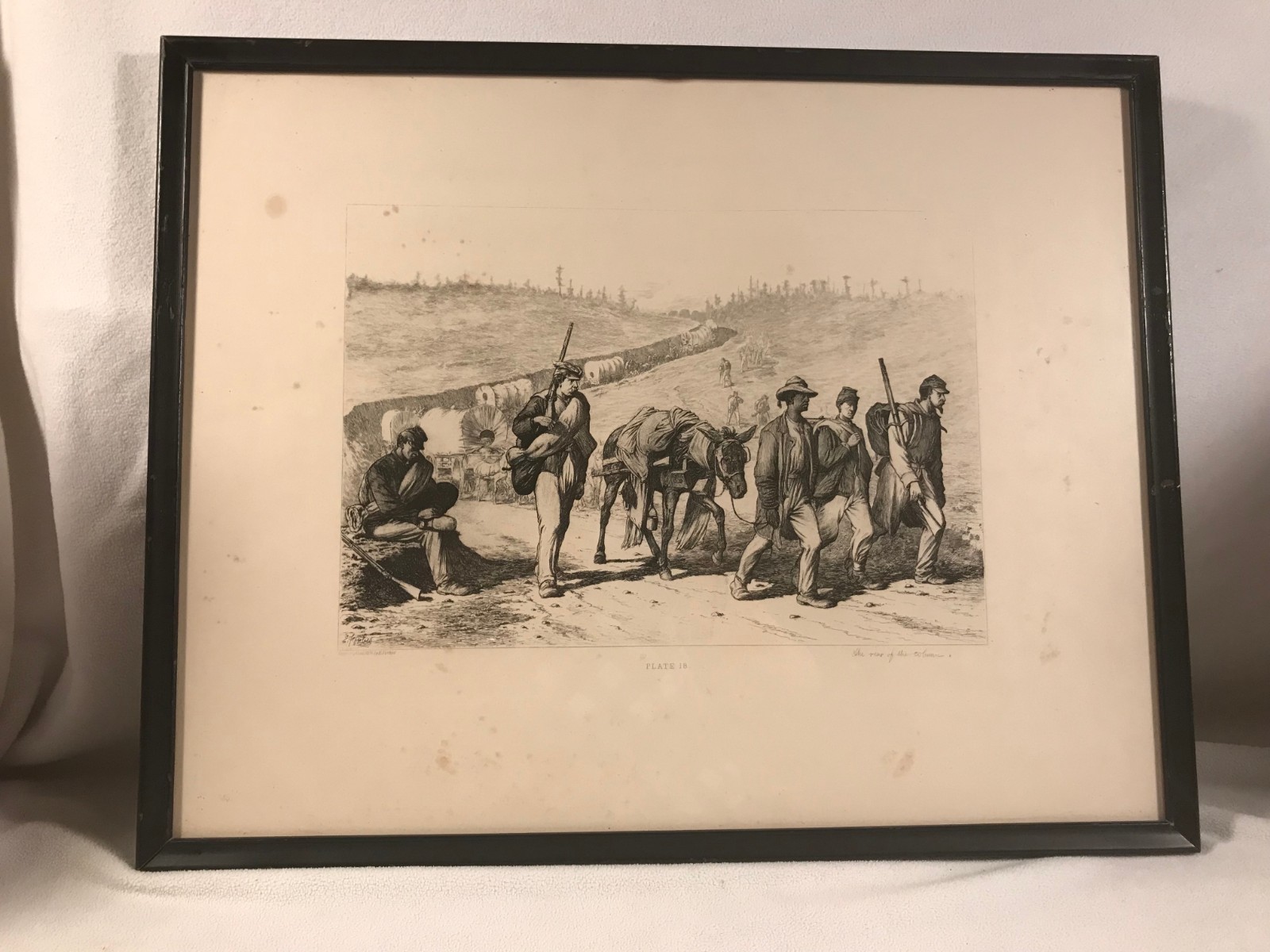 Artist Edwin Forbes Original Engraved Etching ~ Rear of the Column 1876 ...