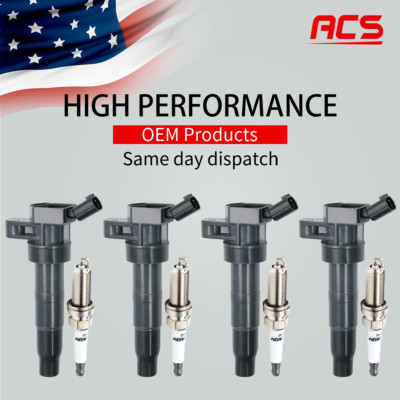 Upgrade 4X Ignition Coil & 4X Spark Plug OEM for Hyundai Kia Optima ...