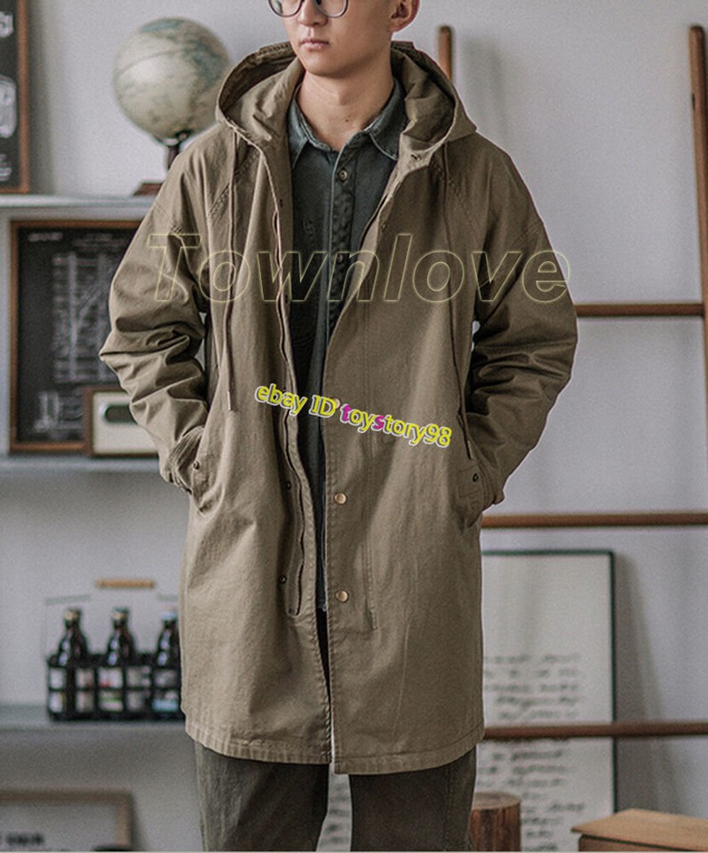 Men' M51 Fishtail Parka Hooded Military Jacket Trench Coat Army Casual ...
