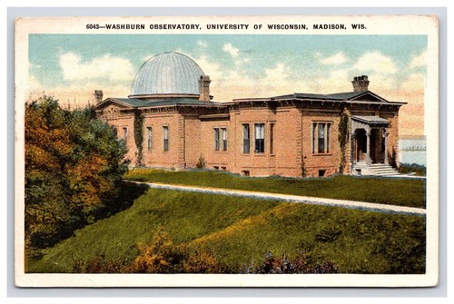 Postcard: WI 1920 Washburn Observatory, University, Madison, Wisconsin ...