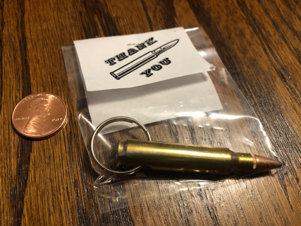NEW BULLET KEYCHAIN. AWESOME GIFT IDEA. NICE DETAIL. MADE FROM A REAL ...