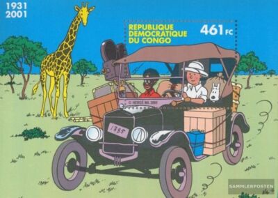 Kongo (Kinshasa) Block115 (kompl.Ausg.) postfrisch 2001 Comic Tim im ...