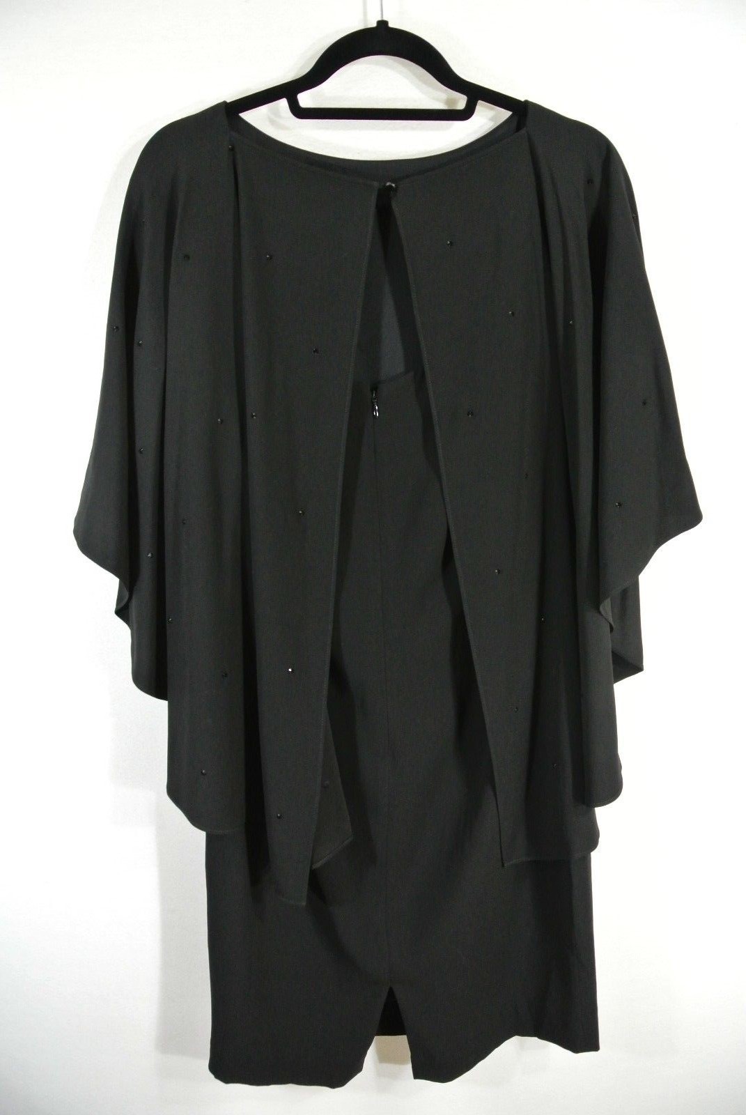 NEW St. John Collection Satin Back Crepe Cape Dress- black size 4 ...