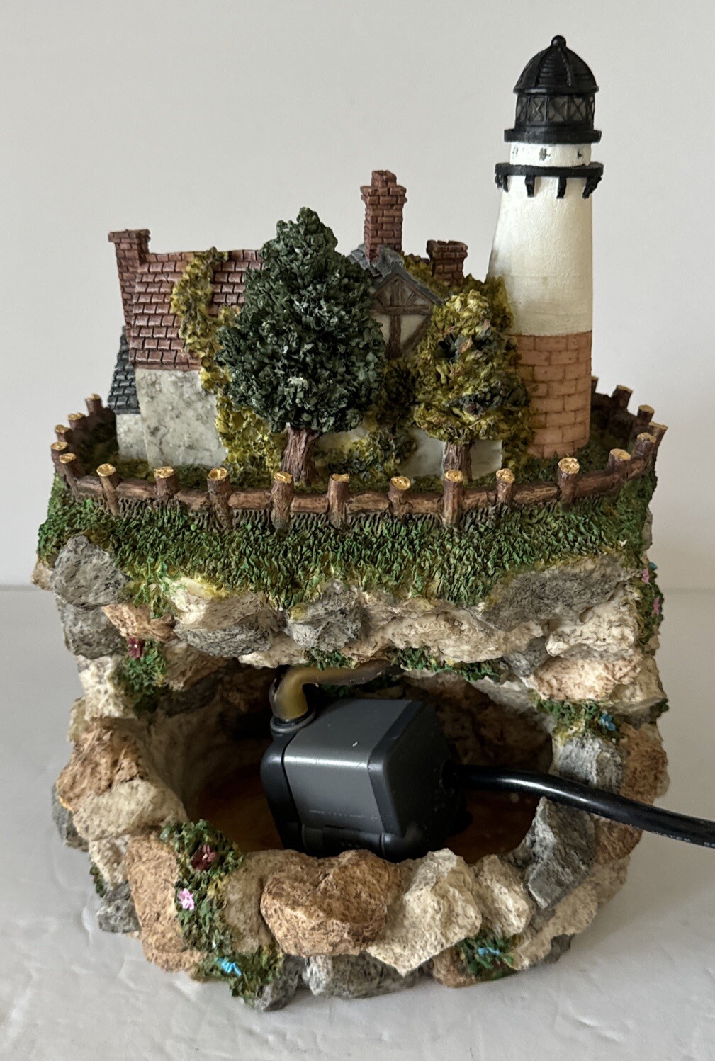 Waterfall Lighthouse Fountain Lighted Collectible Makes Seagull Sounds ...
