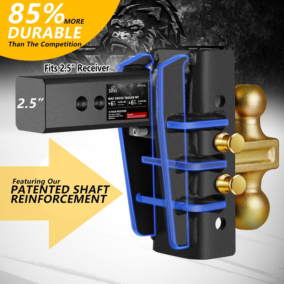 XPE Trailer Hitch Fits 2.5 Inch Receiver, 6 Inch Adjustable Drop Hitch ...