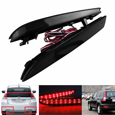 2x Smoked Lens LED Bumper Reflector Brake Light For Acura TSX/Honda ...