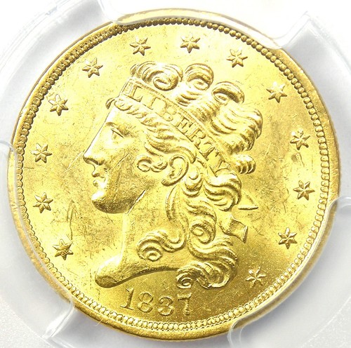 1837 Classic Gold Half Eagle $5 Coin - Certified PCGS Uncirculated ...