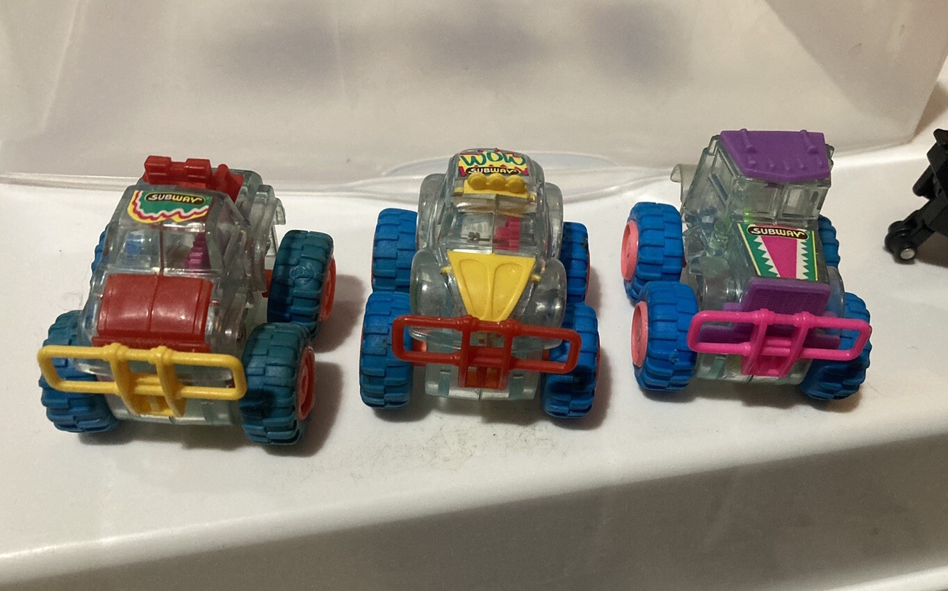1997 VTG Subway Kids Meal Monster Trucks Pull & Go Body Trucks Lot Of 3 ...