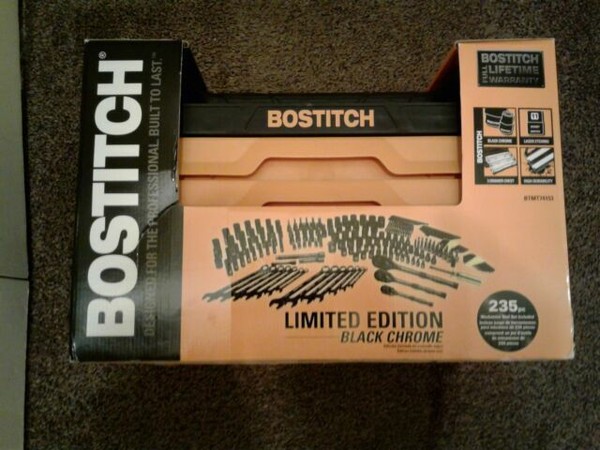 Bostitch Toolset 235 PC Master Tool Set Wrenches Ratchets Sockets Case ...