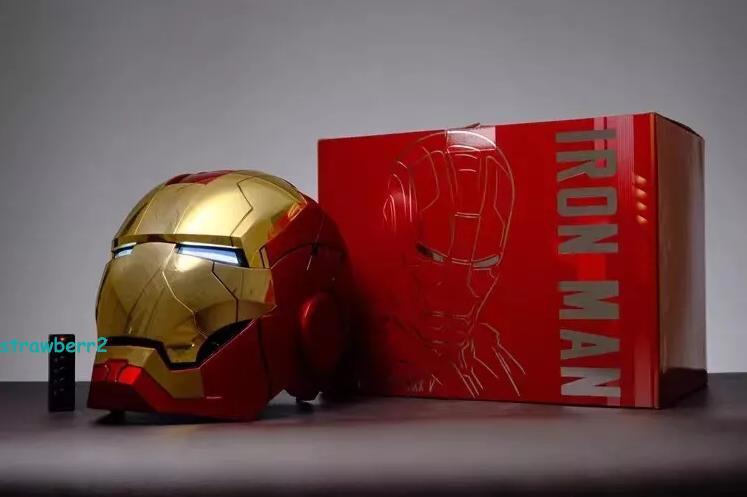 US Stock Iron Man Golden MK5 Voice-control Helmet Open&Close Mask ...