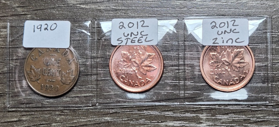 1920 & 2012 Canada First & Last Year of the Penny Lot of 3 Different ...