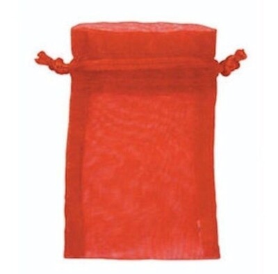 12 Red Organza 3x4" Pouch Jewelry Gift Bags with Satin Ribbon ...