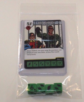 DC Dice Masters Batman * THE RIDDLER * Set RARE Uncommon CUR + 4 DICE ...