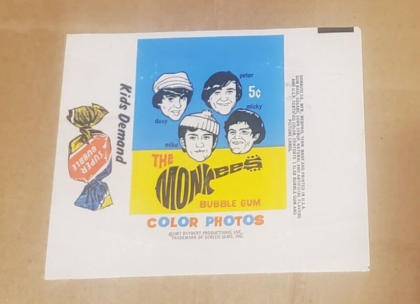 ORIGINAL 1967 DONRUSS THE MONKEES TRADING CARDS WAX PACK WRAPPER NICE ...