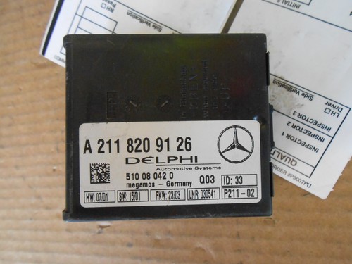 2003 Mercedes Benz S-Class Anti-Theft Control Module P/N: A 211 820 91 ...