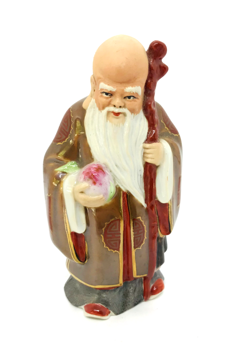 Antique Chinese Porcelain Figurine Shou Xing Lao Longevity God Statue ...
