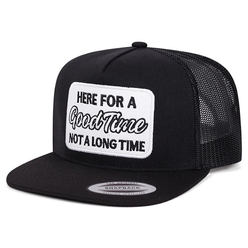 New Unisex Embroidered Trucker Hat Flat Brim Hip Hop Snapback Mesh ...
