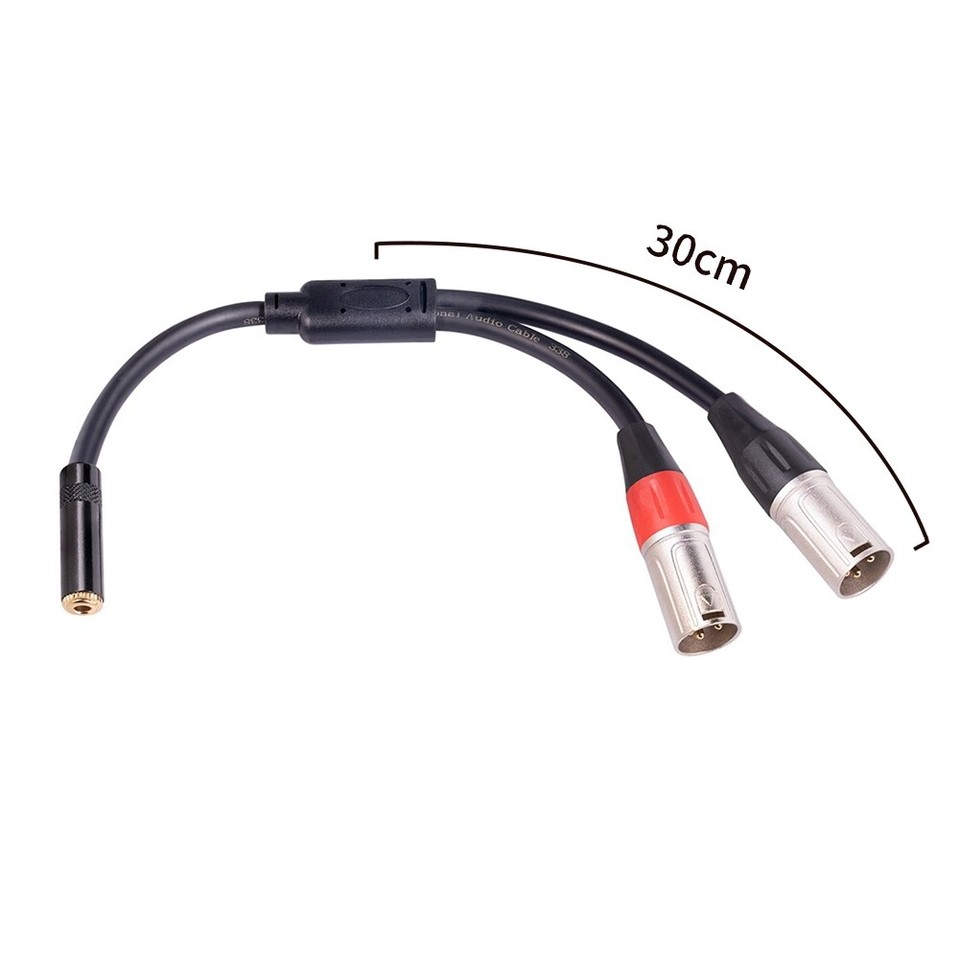 3.5mm Stereo Female Jack to Dual-XLR 3 Pin Male Plug Y Splitter OFC ...