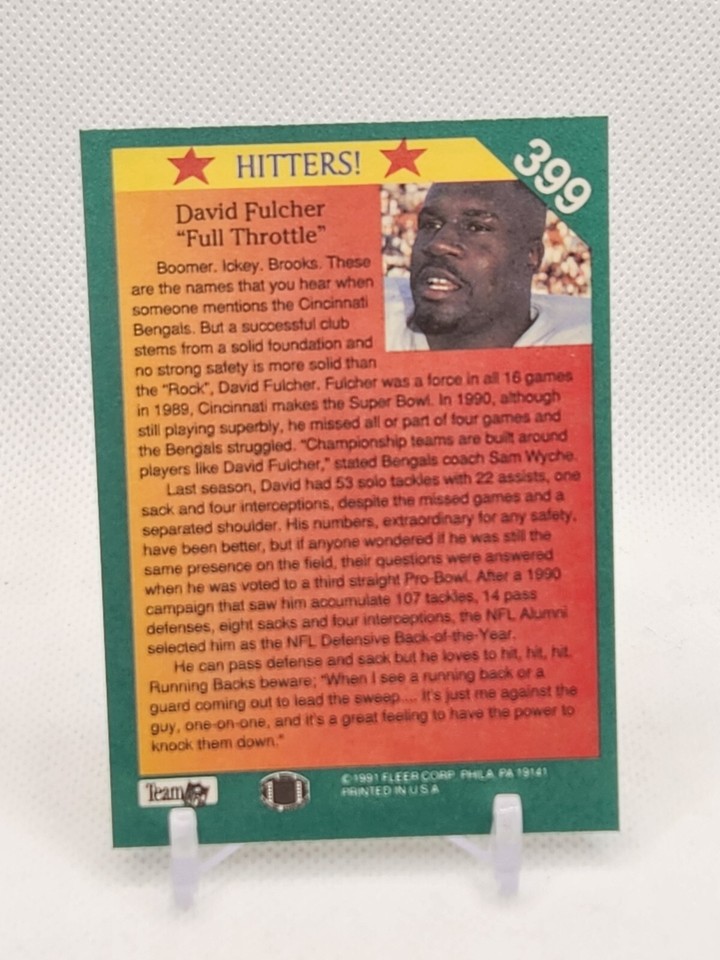 🏈DAVID FULCHER 1991 Fleer #399 Cincinnati Bengals Football Card🏈 | eBay