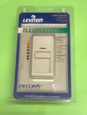 LEVITON INI10-1LI 1000W ILLUMATECH SINGLE POLE SLIDE DIMMER IVORY | eBay