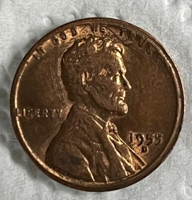 RARE 1955-D Wheat Penny Offset Error Coin Reverse & Obverse L On Rim ...