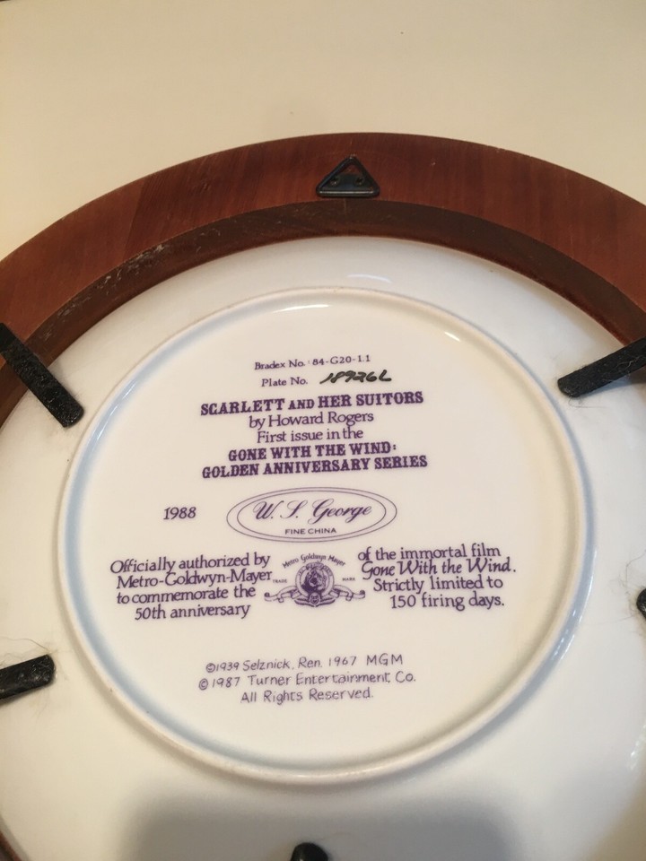 GONE WITH THE WIND - SCARLETT & HER SUITORS PLATE WITH FRAME | eBay
