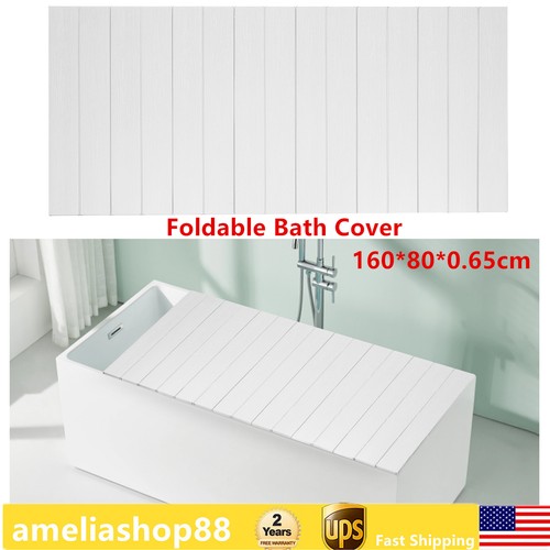 Bathtub Cover Folding Bath Lid Insulation Dust Cover for Bathroom, Home ...