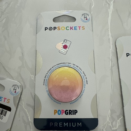 New PopSockets Premium PopGrip Swap Top Glitter Aura Sunrise | eBay