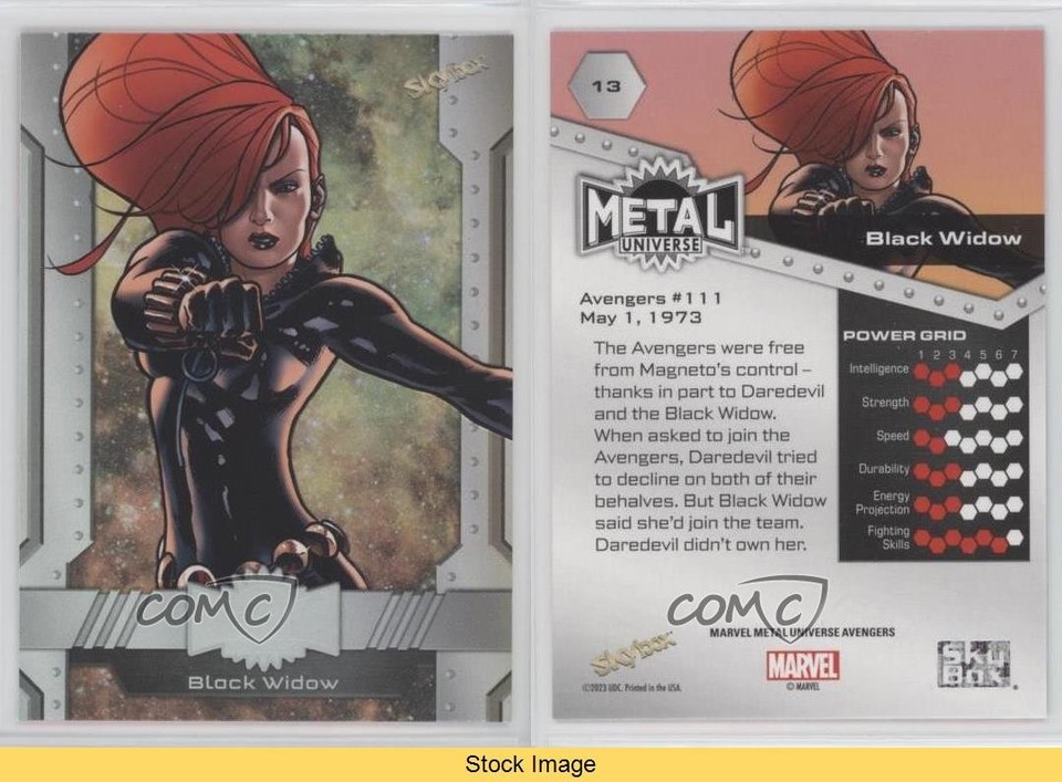 2024 Skybox Marvel Metal Universe Avengers Spectrum Black Widow #13 READ 7vj | eBay