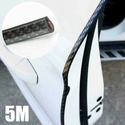 Carbon Fiber Black Car Door Edge Guard U Shape Seal Strip Protector ...