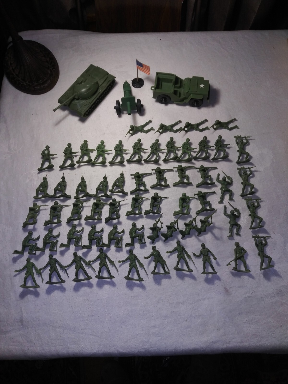 Vintage Tim-Mee Toys U.S. Army Tank Jeep Cannon Flag 58 Vietnam Figures ...